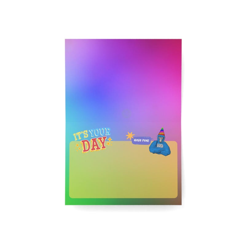 Gorilla Tag Birthday Greeting Card (1 or 10pcs) VR Virtual Reality ...