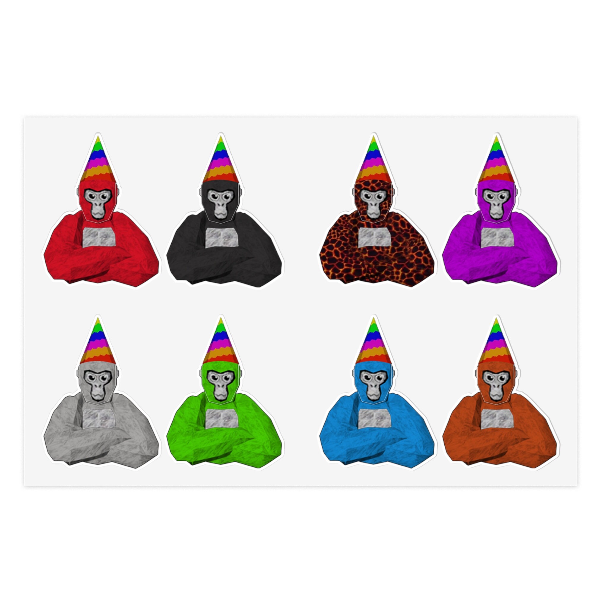 Gorilla Tag Birthday Sticker Sheets - Etsy