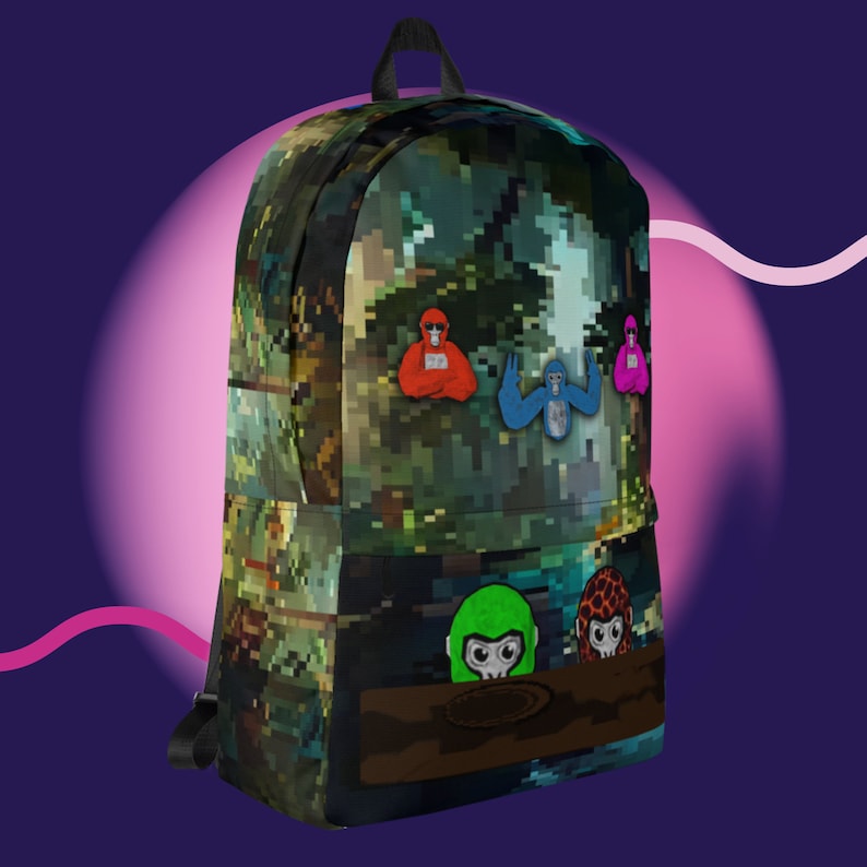 Gorilla Tag Pixelated Background Backpack - Water-resistant, Laptop ...