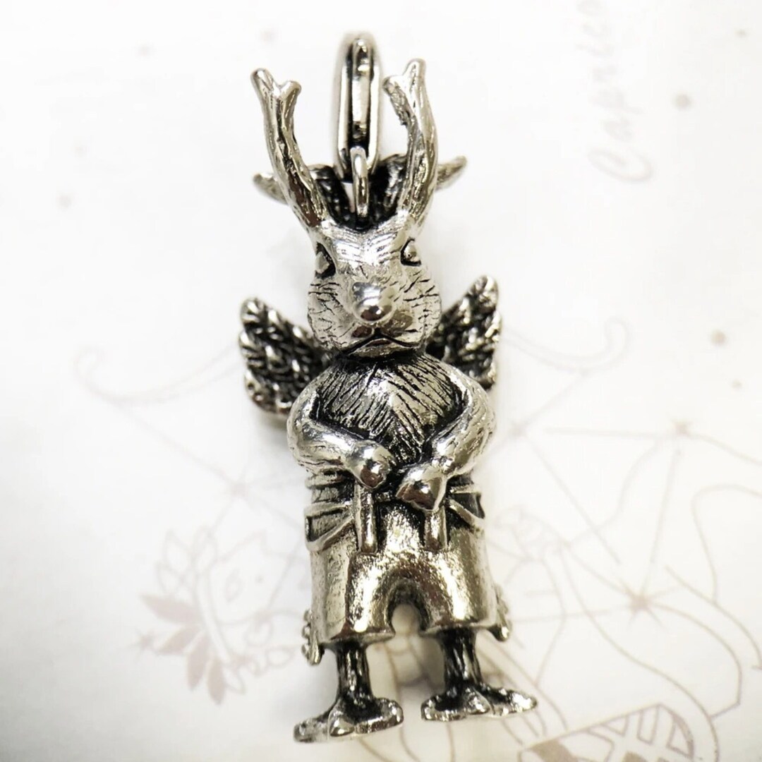 Dark Rabbit Punk Necklace Pendant Keychain Jackalope, Wolpertinger in ...