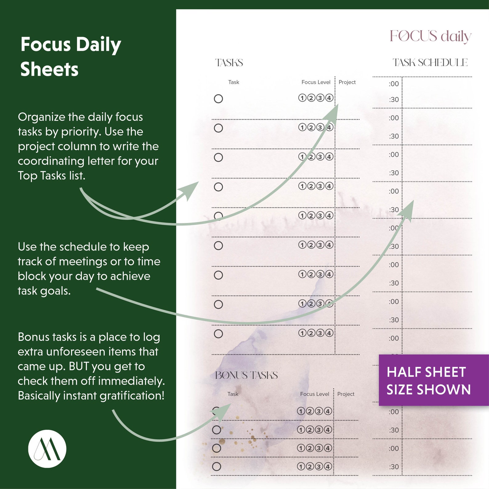 Project Planner Printable, Quarterly Focus Planner With Boho Spring ...
