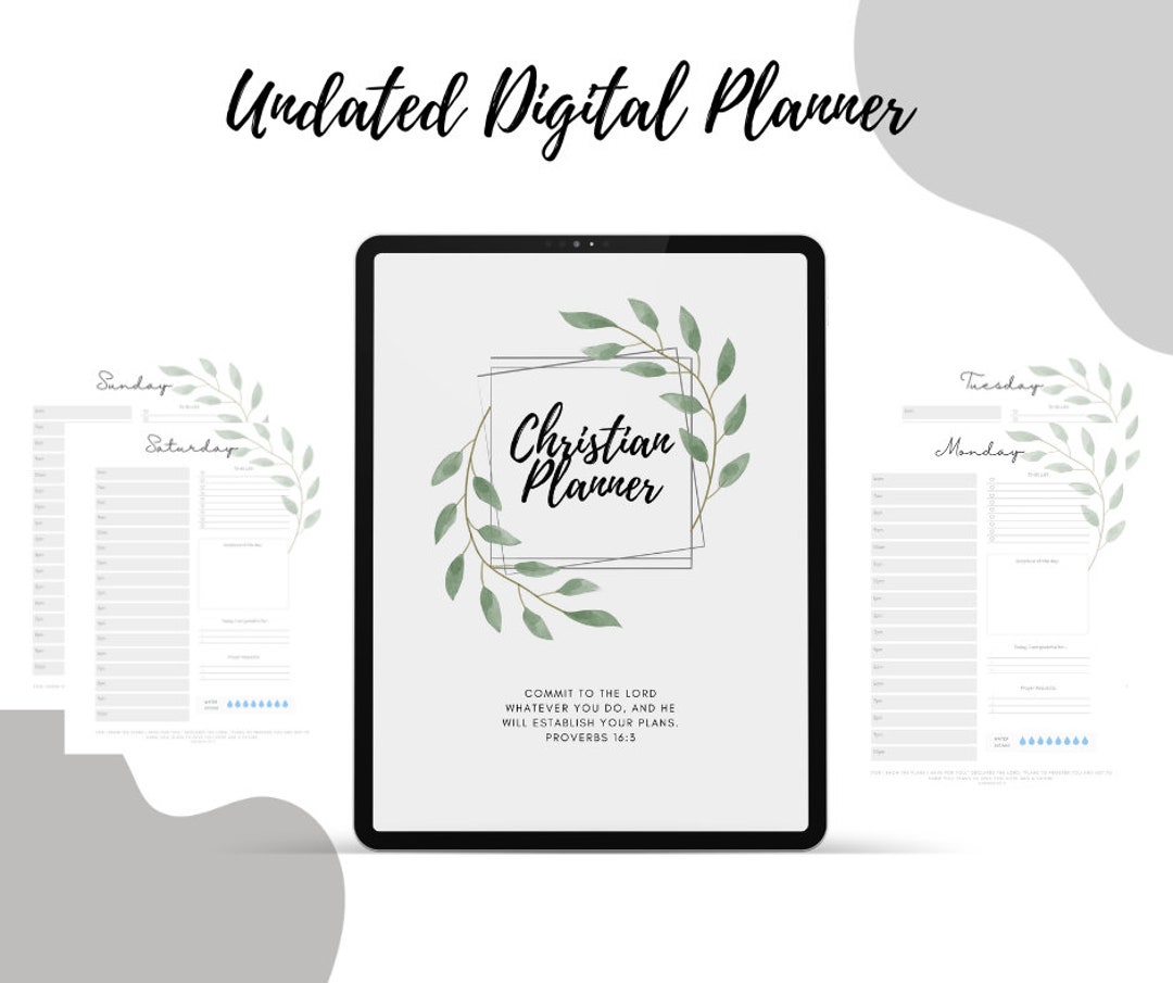 Undated Digital Faith Planner , Daily Planner, iPad Planner, 2023 ...