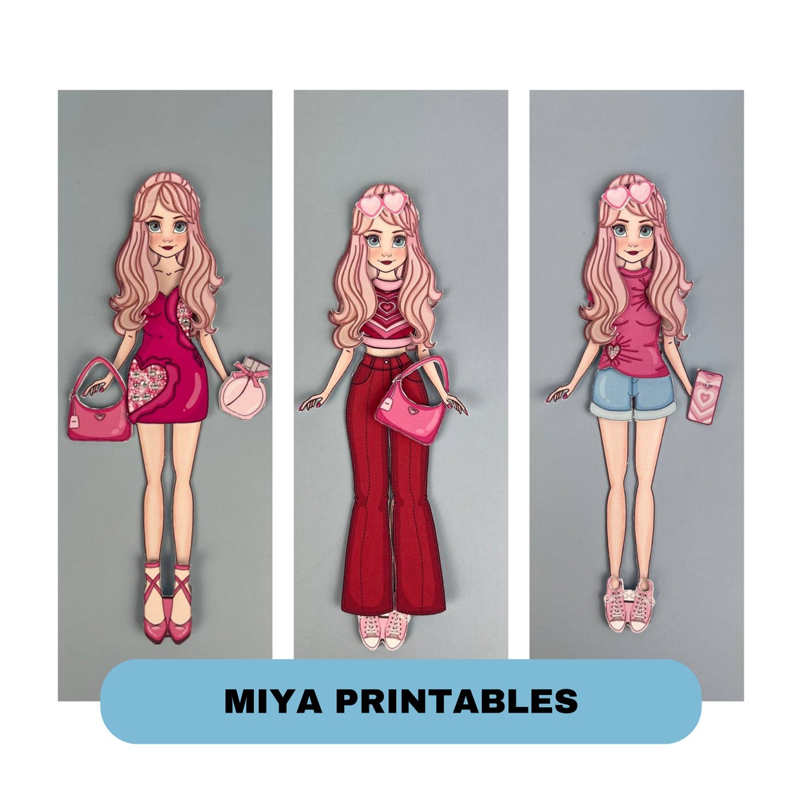 Easy DIY Printable at Home Paper Doll Valentine Day Outfit for Kids ...