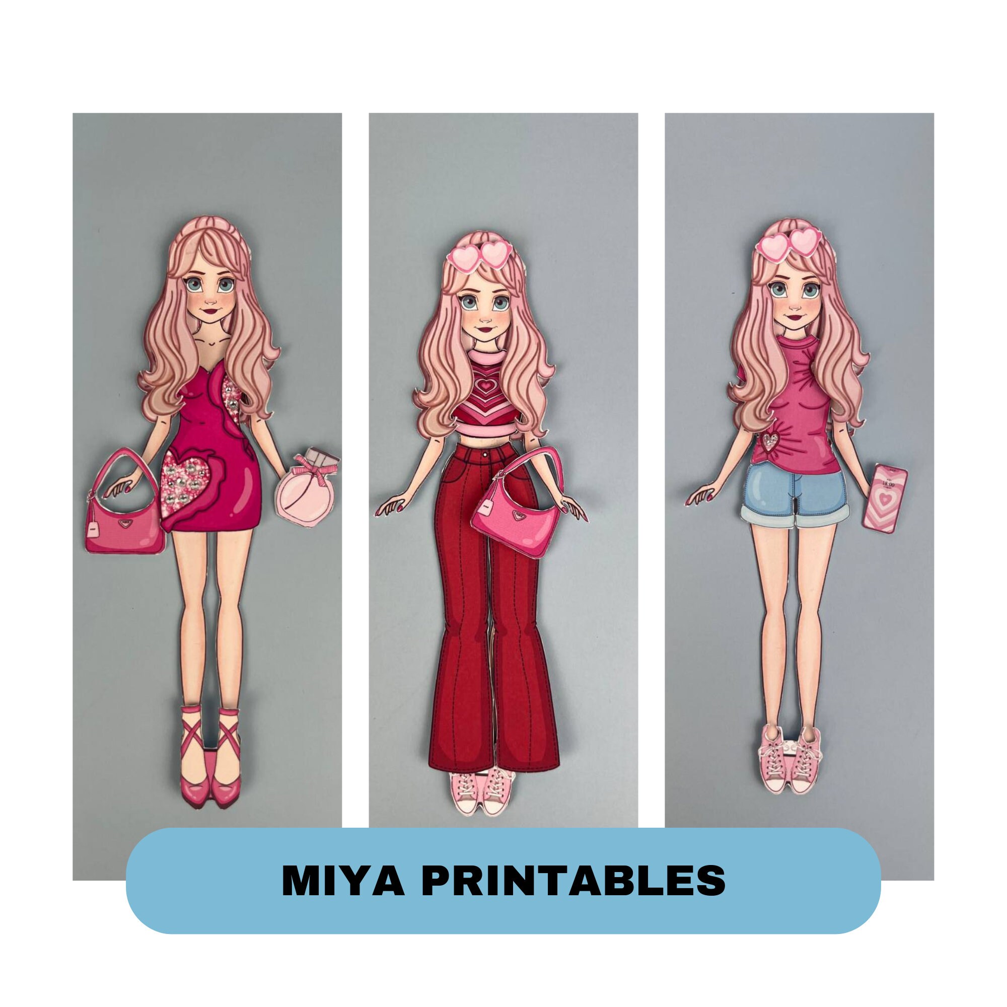 Easy DIY Printable at Home Paper Doll Valentine Day Outfit for Kids ...