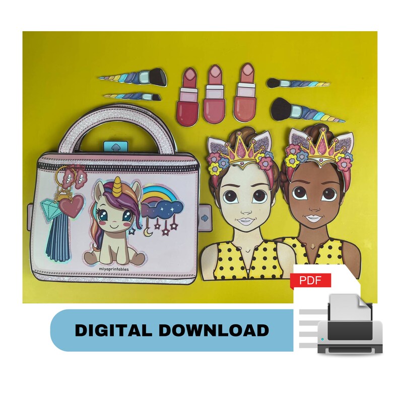 Easy Homemade Busy Book Paper Doll DIY Makeup Kit Unicorn Theme - Etsy