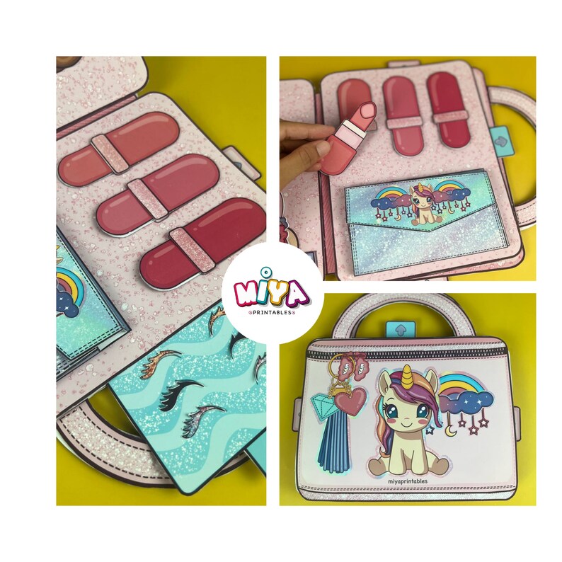 Easy Homemade Busy Book Paper Doll DIY Makeup Kit Unicorn Theme - Etsy