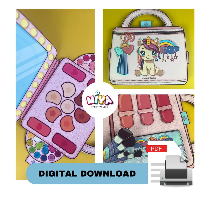 Easy Homemade Busy Book Paper Doll DIY Makeup Kit Unicorn Theme - Etsy