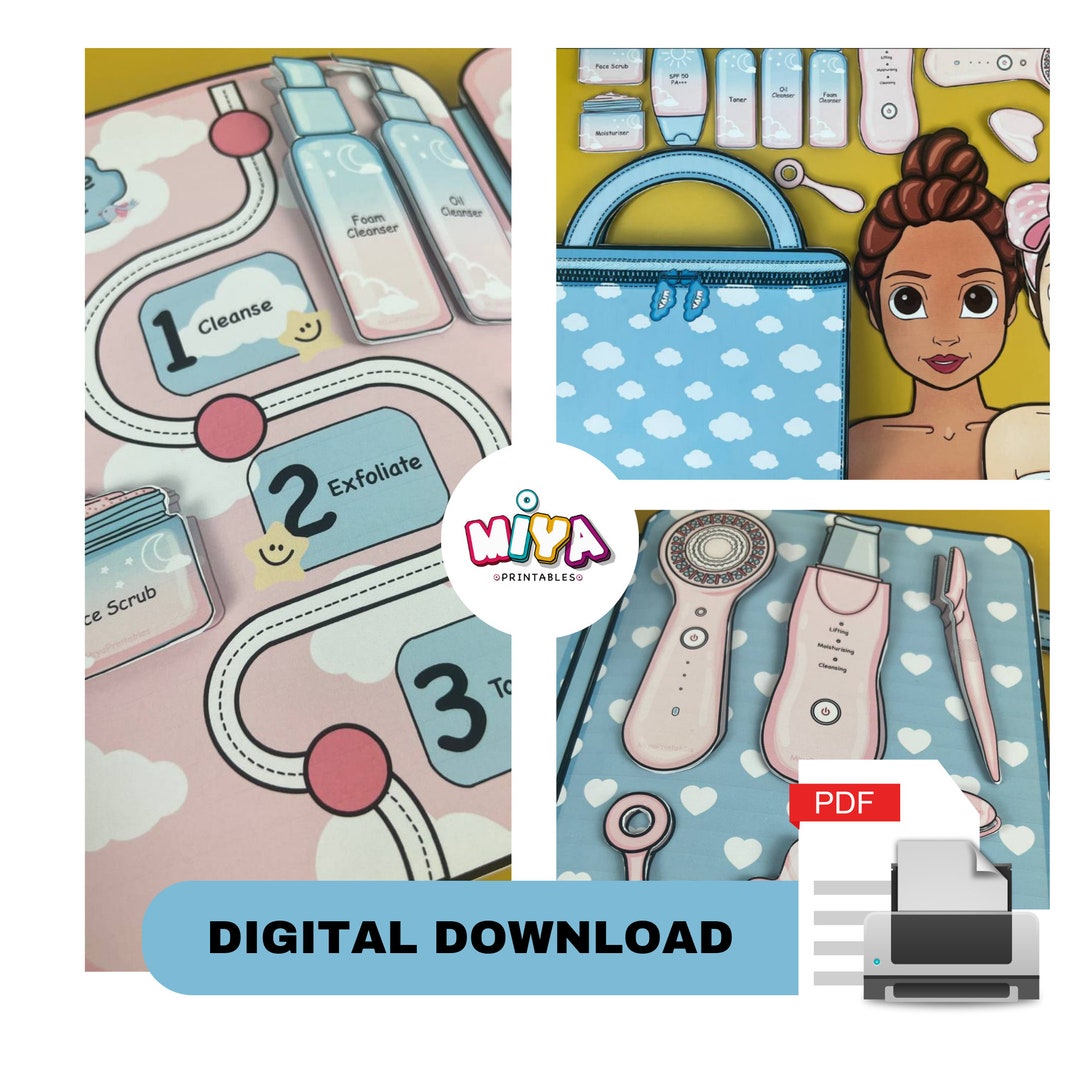 Easy Printable DIY Paper Doll Skincare Kit - Etsy