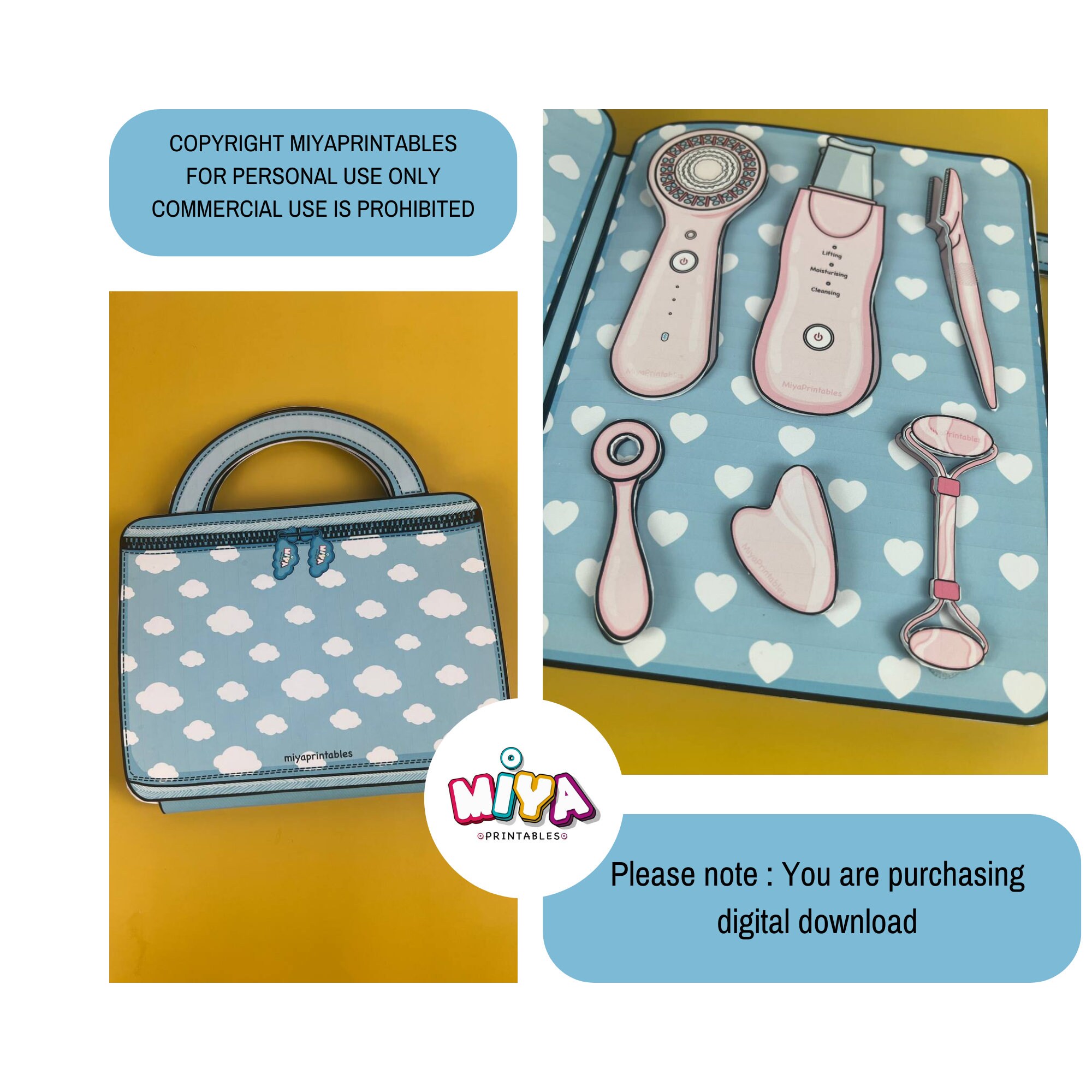 Easy Printable DIY Paper Doll Skincare Kit - Etsy