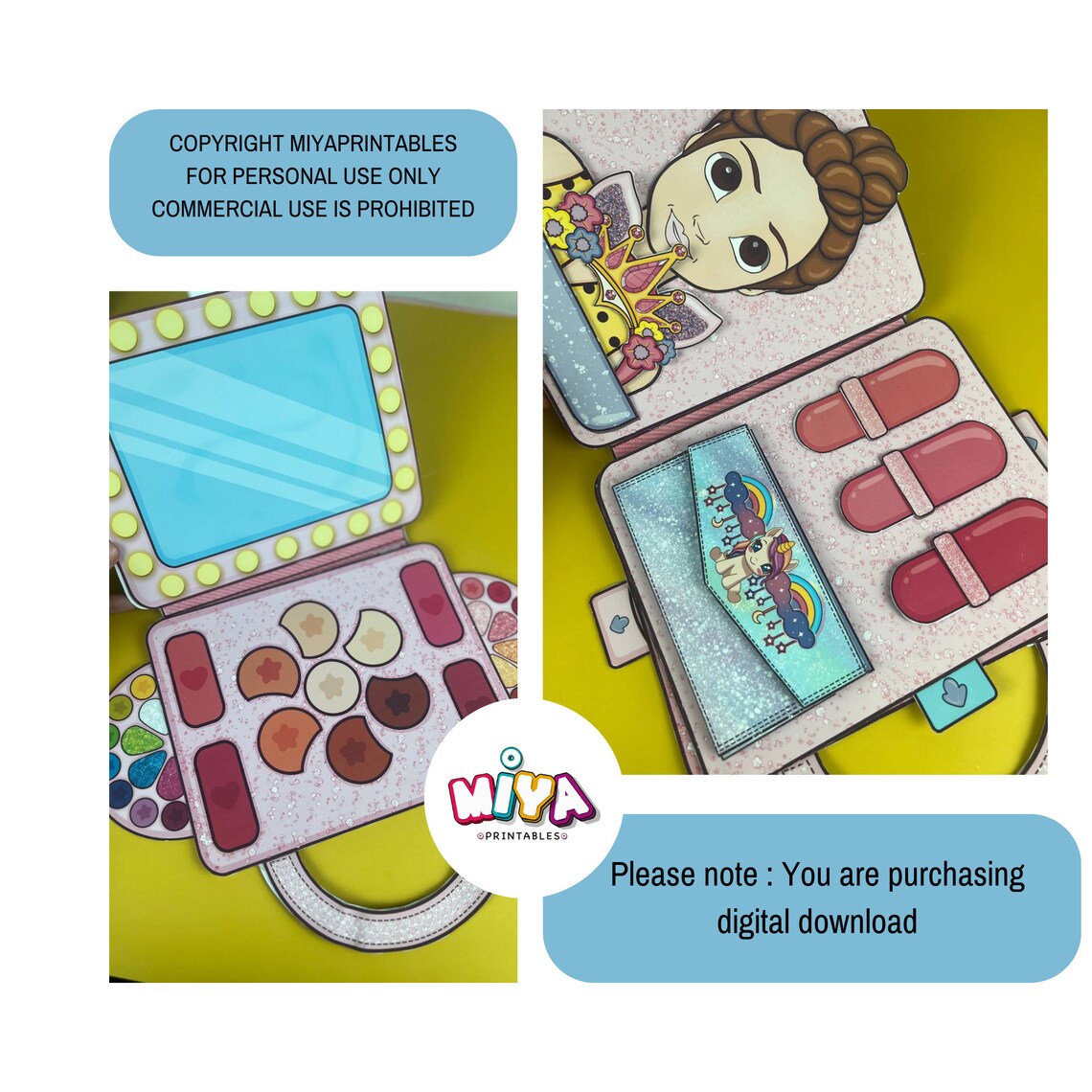 Easy Homemade Busy Book Paper Doll DIY Makeup Kit Unicorn Theme - Etsy