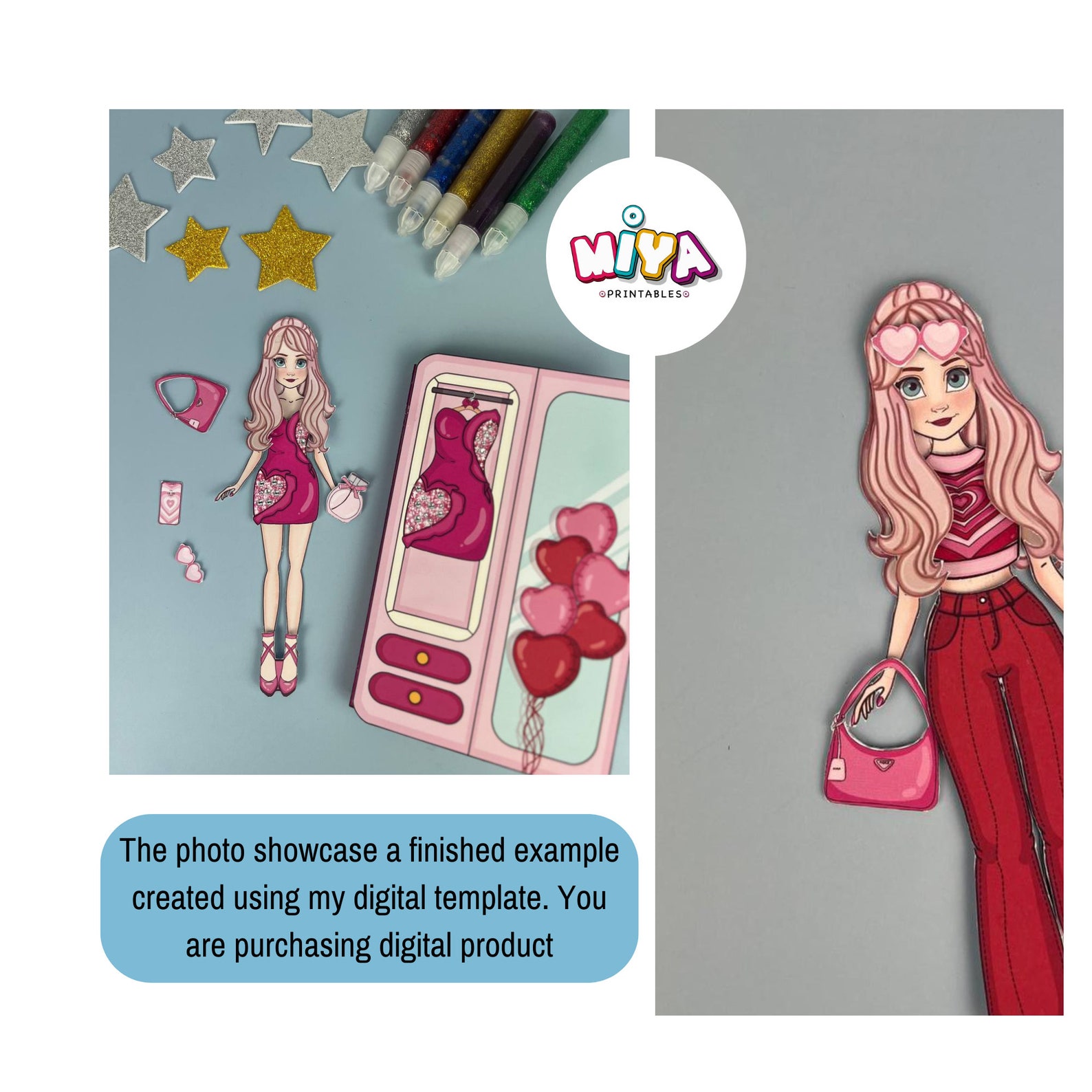 Easy DIY Printable at Home Paper Doll Valentine Day Outfit for Kids ...