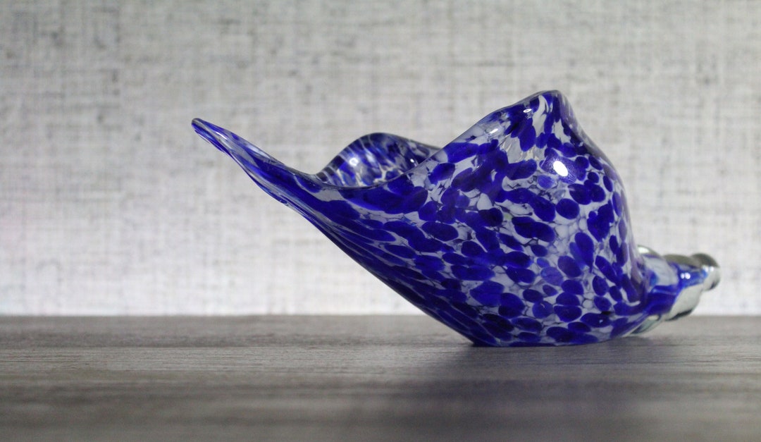 Conch Shell in Colbalt | Handblown Glass | Modern Decor | Office and ...