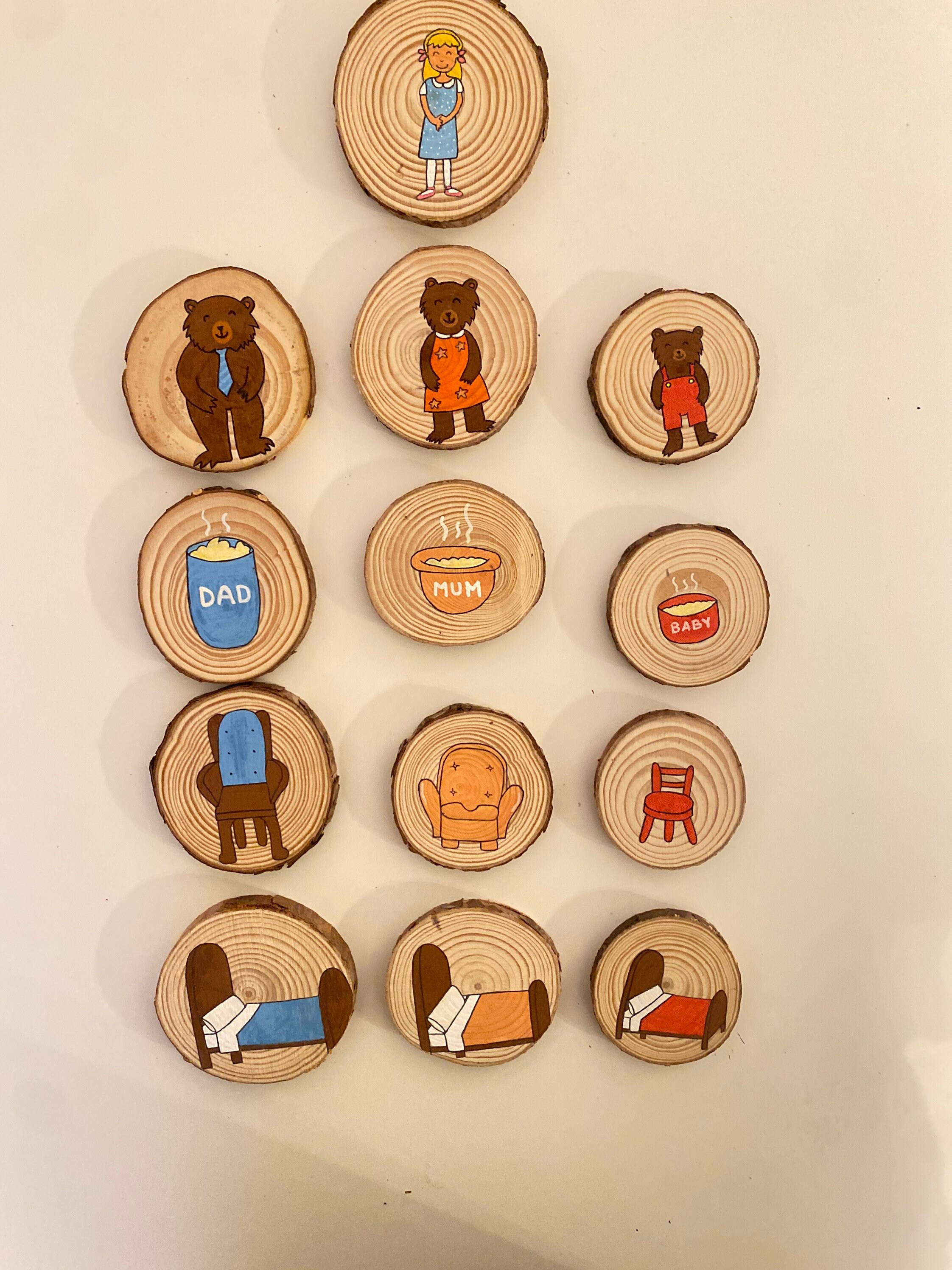 Goldilocks and the Three Bears. Wooden Slices to Support Learning ...