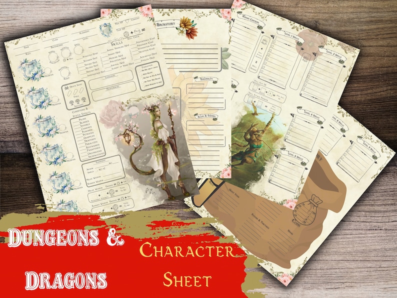 DnD 5e Character Sheet D&D Character Sheet PDF Donjons et Dragons 5e ...