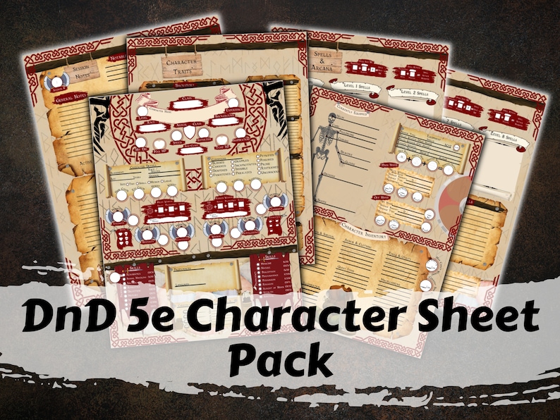 Dnd 5e Character Sheet D&D Character Sheet PDF Dungeons and Dragons 5th ...