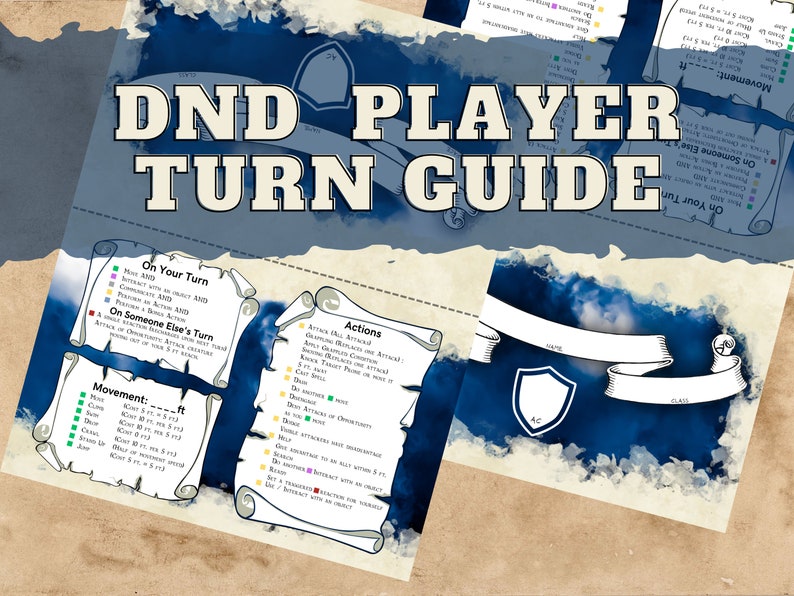 Dnd Player Cheat Sheet D&D Rules Dungeons and Dragons TTRPG - Etsy