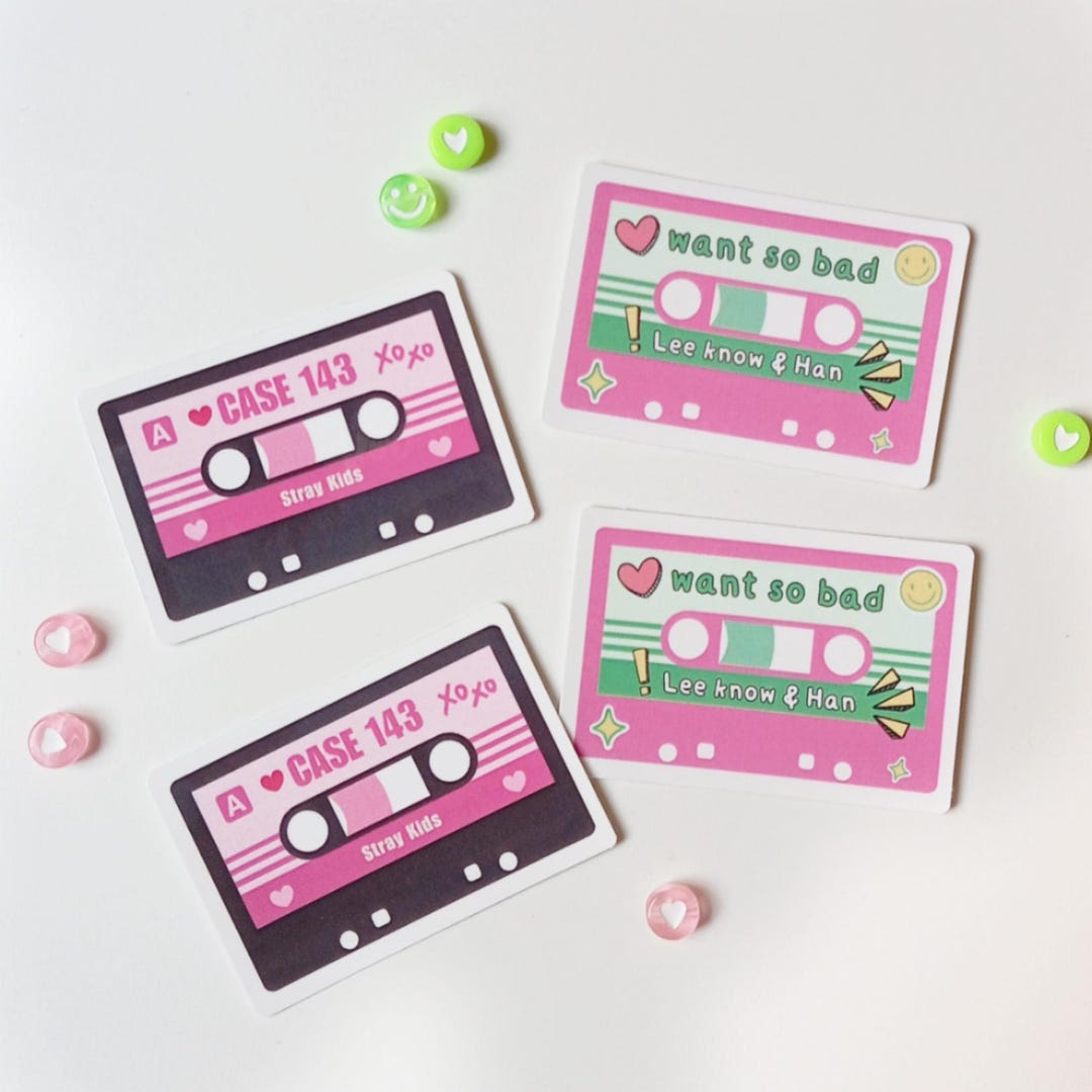 SKZ Cassette Stickers Kpop Fanart Han & Lee Know Want so Bad Stay ...