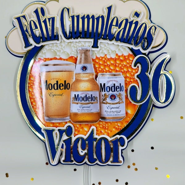 Modelo Birthday Cake Topper - Etsy