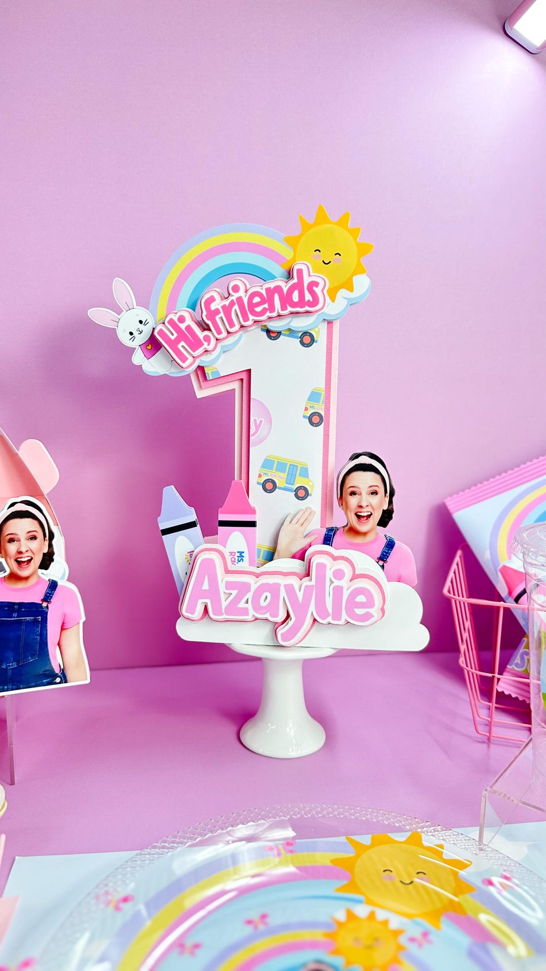 Ms. Rachel Inspired 3D Letter | Icky Sticky Bubblegum Birthday | Custom ...