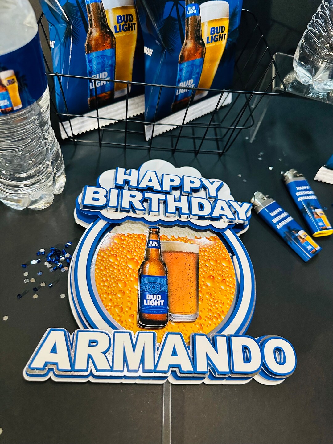 Bud Light Cake Topper Adult Cake Topper Beer Cake Topper - Etsy