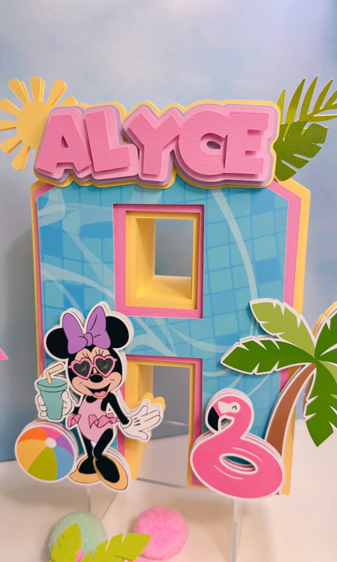 Pool Party 3D Letter, Minnie Mouse 3D Letter Pool Party, Minnie Mouse ...