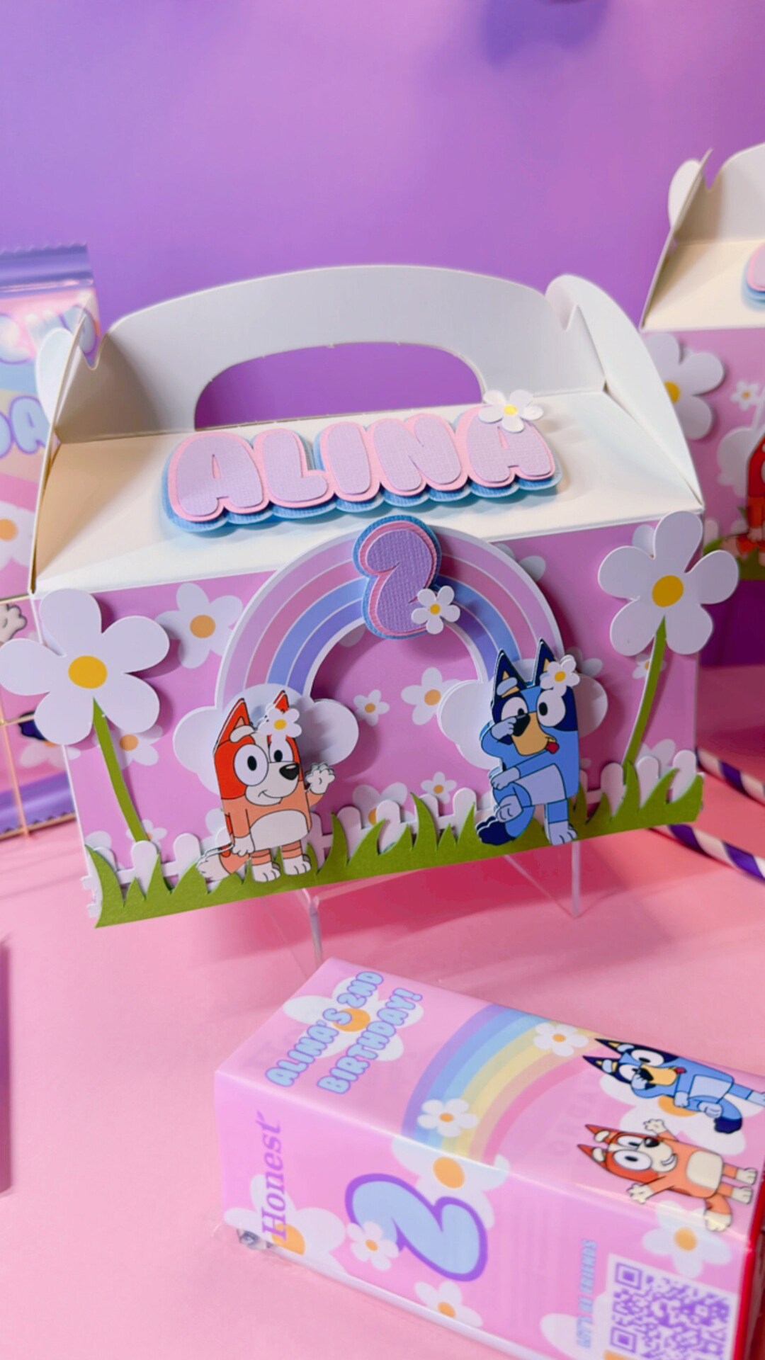 Bluey Favor Boxes Girl Bluey Candy Boxe Bluey Pink Gable - Etsy UK