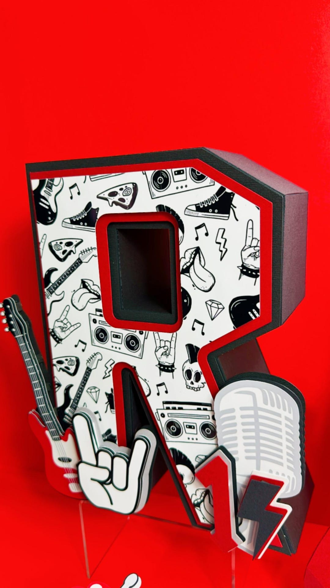 Custom 3D Rock ‘n’ Roll Letter or Number , Born Two Rock 3D Letter or ...