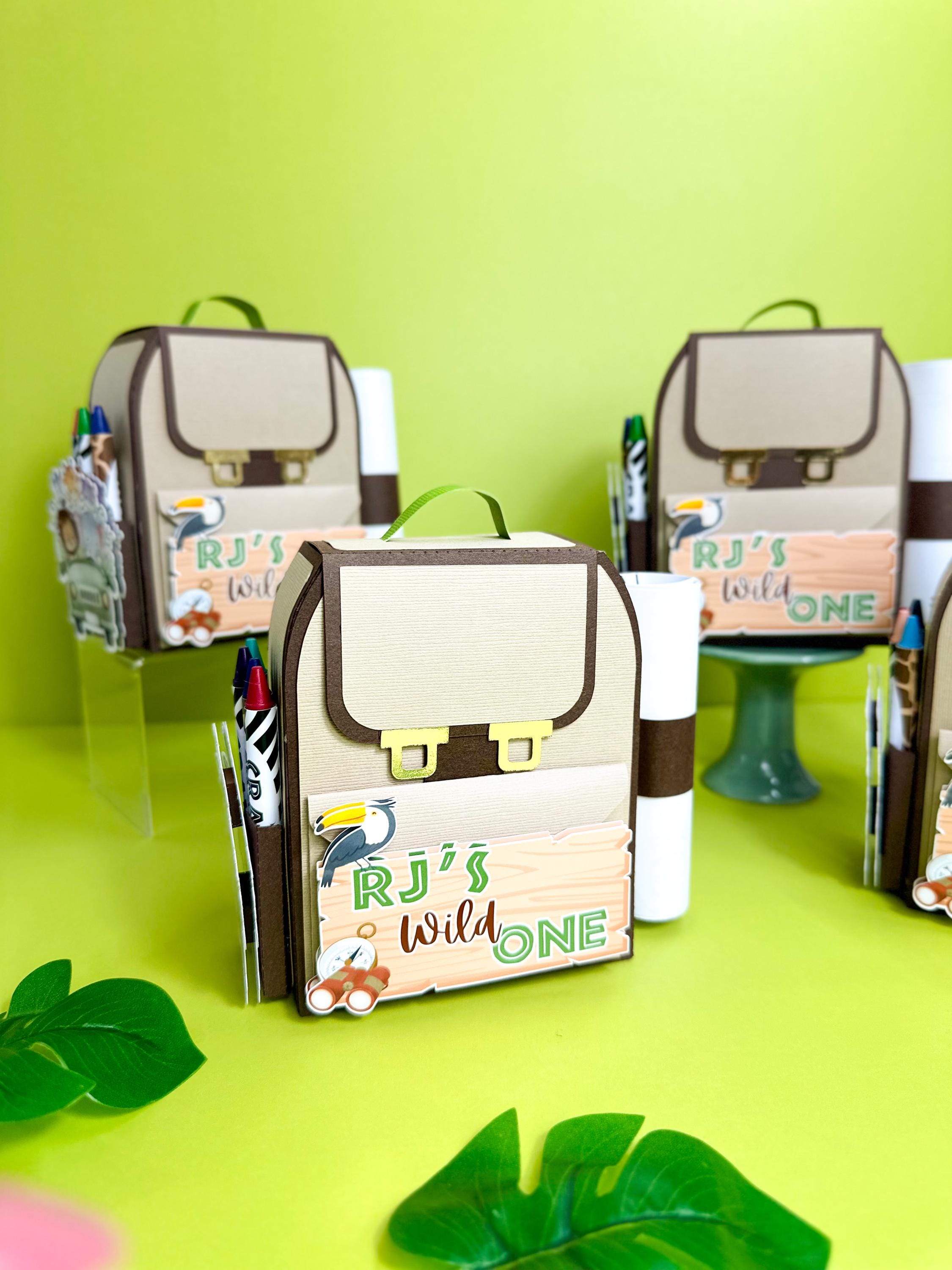 Safari Backpack Favor Boxes | Two Wild Birthday Favors | Wild One Party ...