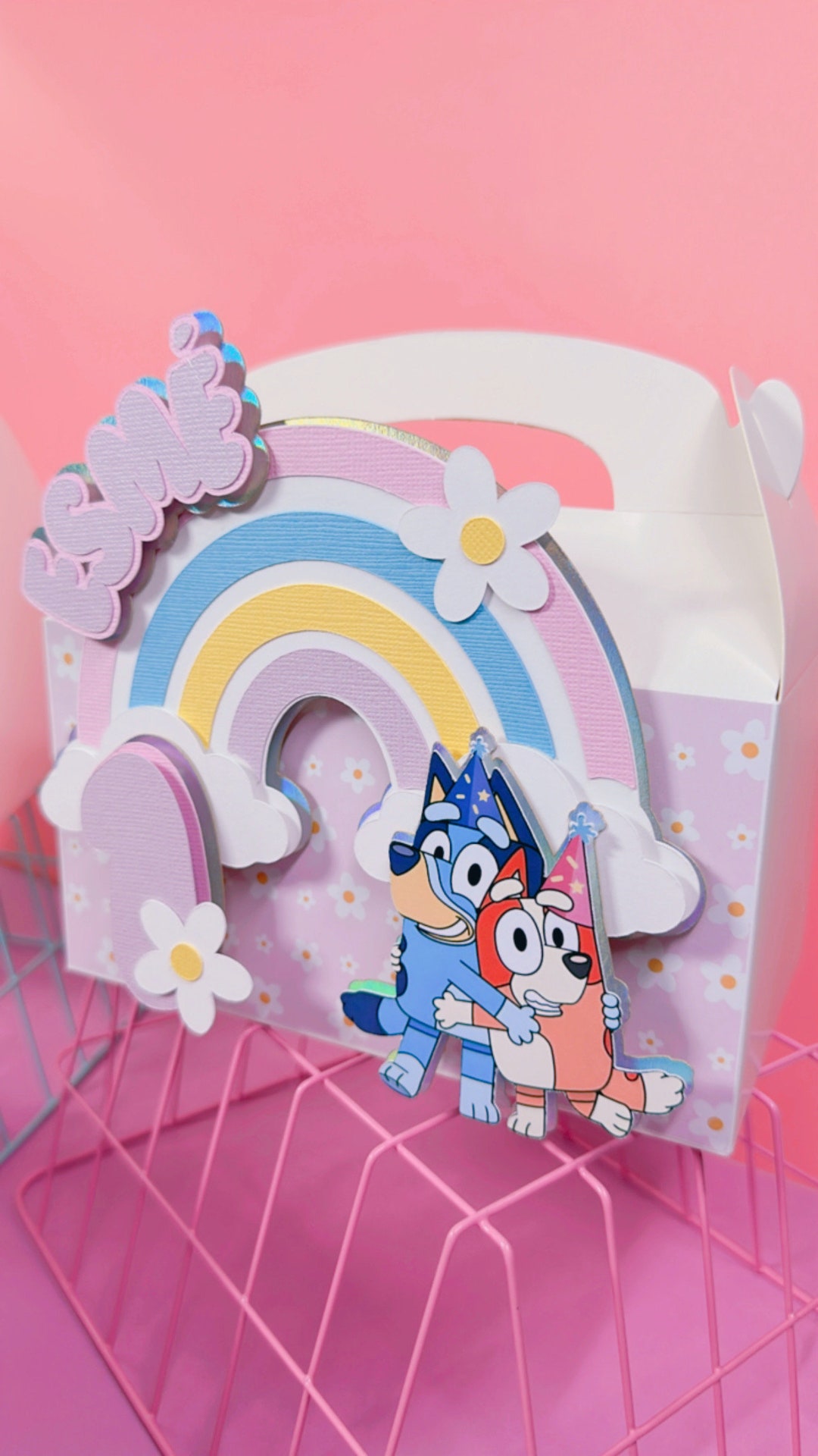 Buy Bluey Favor Boxes, Girl Bluey Candy Boxe, Bluey Pink Gable Boxes ...