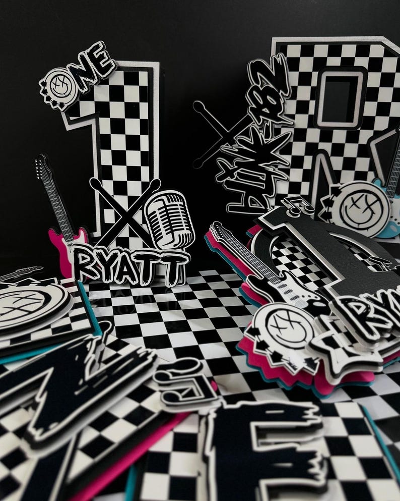 Rock ’n’ Roll Inspired 3D Letter or Number | Custom Music Theme Party ...