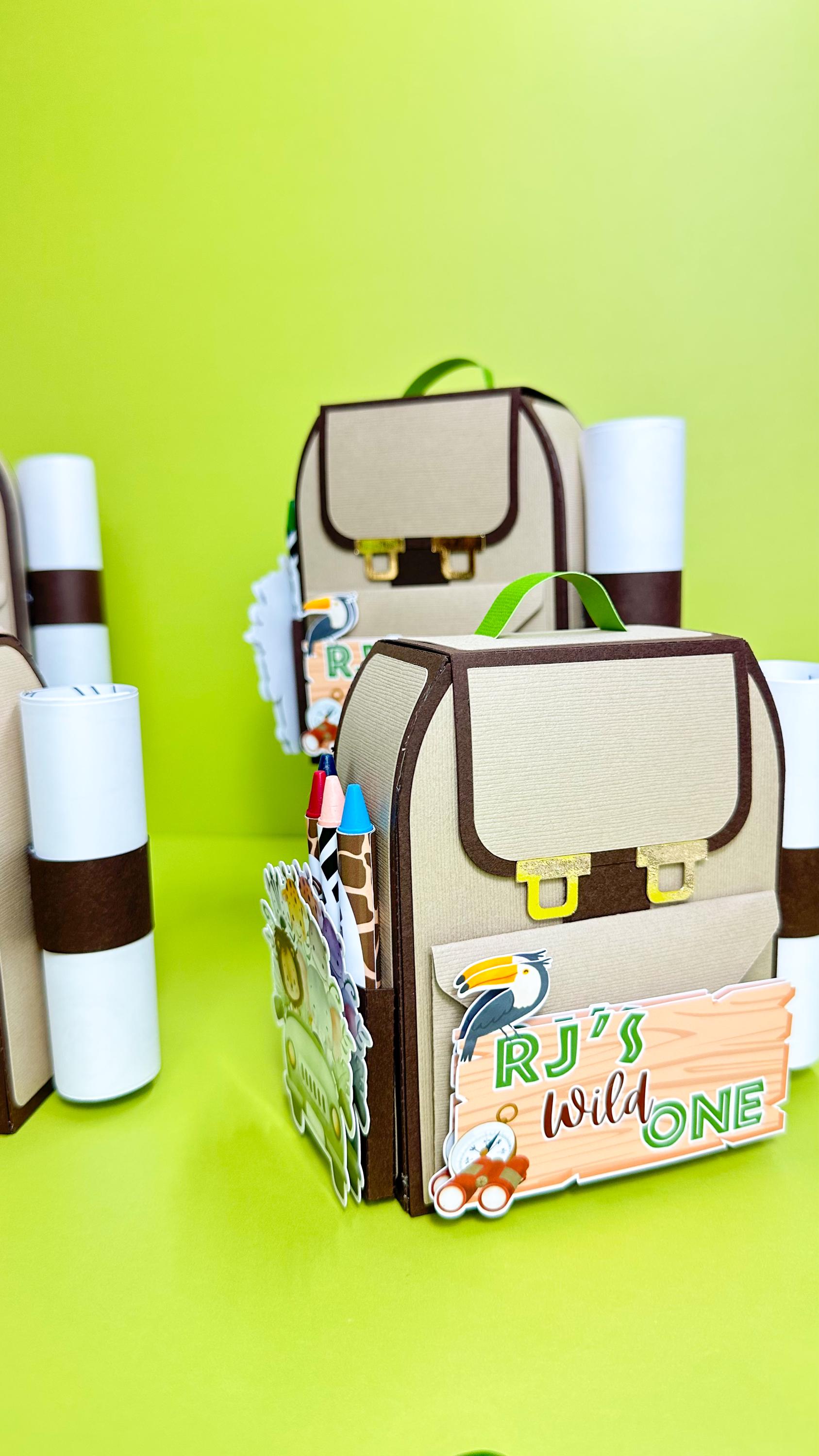 Safari Backpack Favor Boxes | Two Wild Birthday Favors | Wild One Party ...