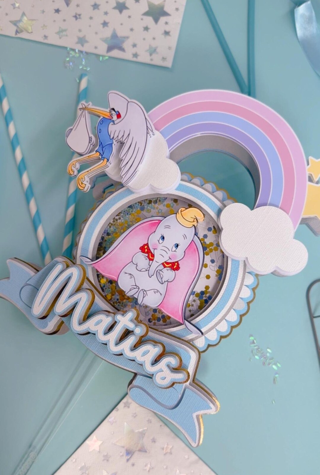 Dumbo Cake Topper, Dumbo Topper, Dumbo Baby Shower, Elephant Baby ...