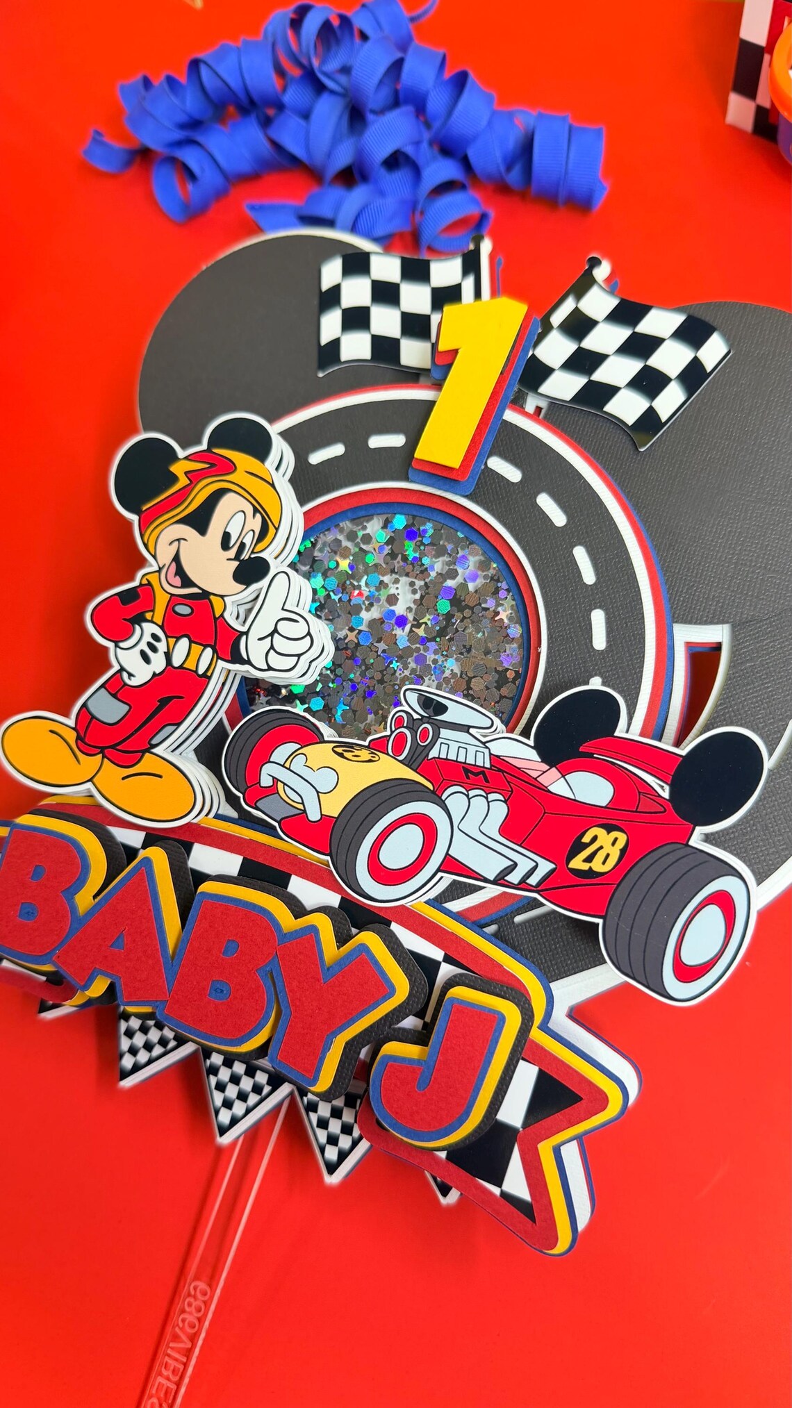 Mickey and the Roadster Racers Cake Topper Personalized. Mickey Racing ...
