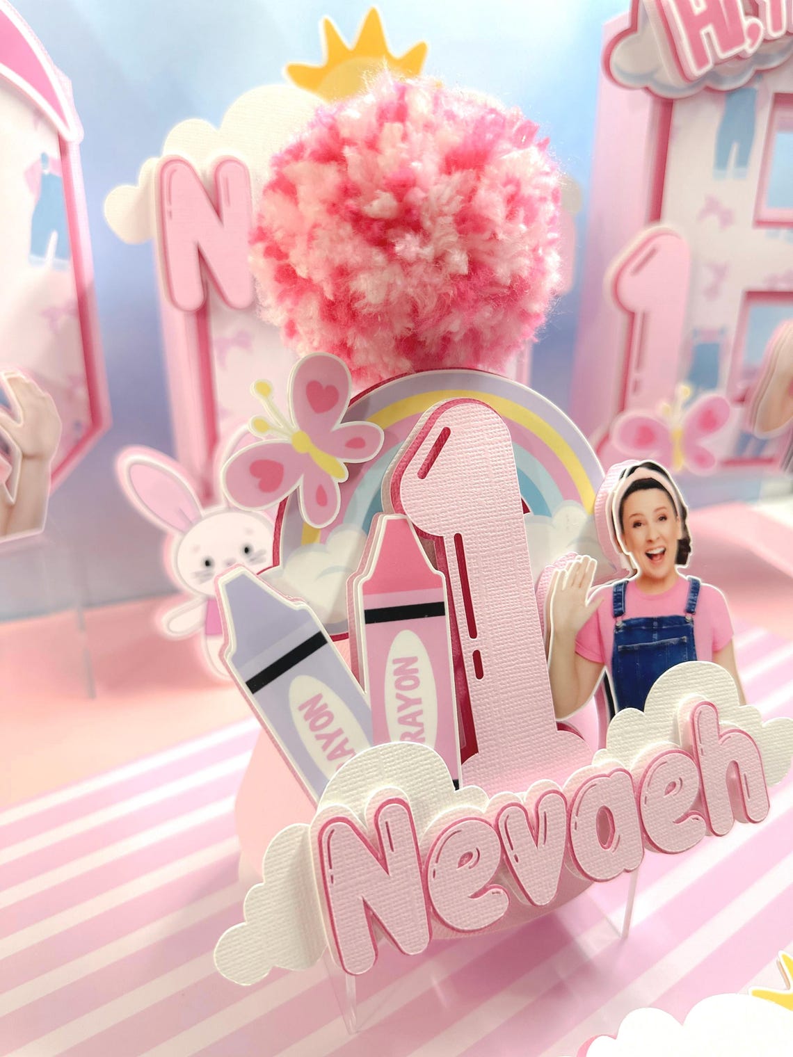 Ms. Rachel Inspired First Birthday Hat | Custom 3D Party Hat ...
