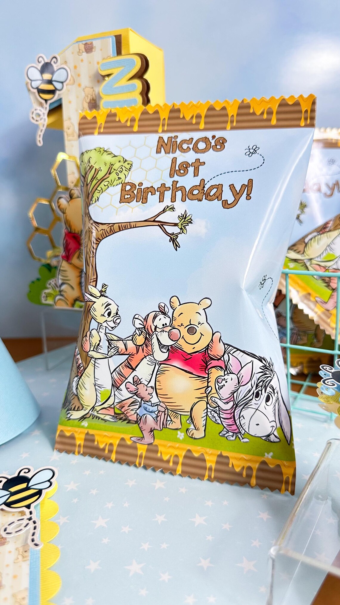 Winnie Inspired Chip Bags | Honey Pot Bear Theme Party Favors | Custom ...
