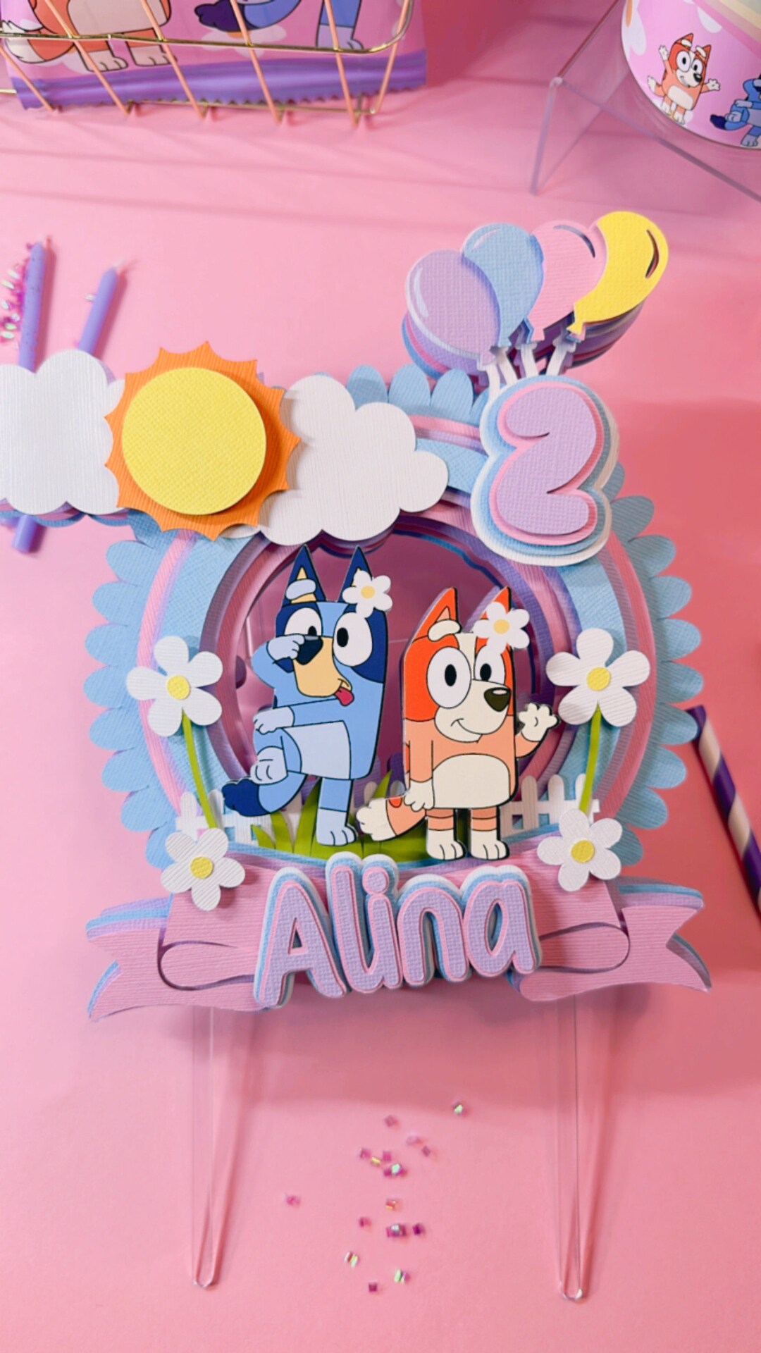 Bluey Cake Topper, Bluey Girl Cake Topper, Bluey Groovy Cake Topper ...