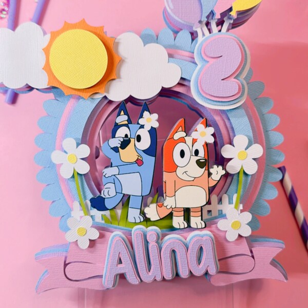 Bluey Cake Toppers Girl - Etsy