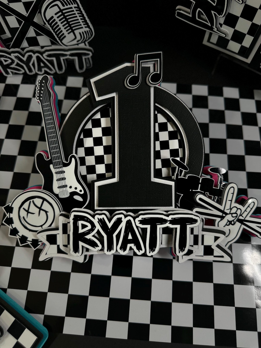 Rock Inspired Birthday Cake Topper | Custom Music Theme Decoration ...