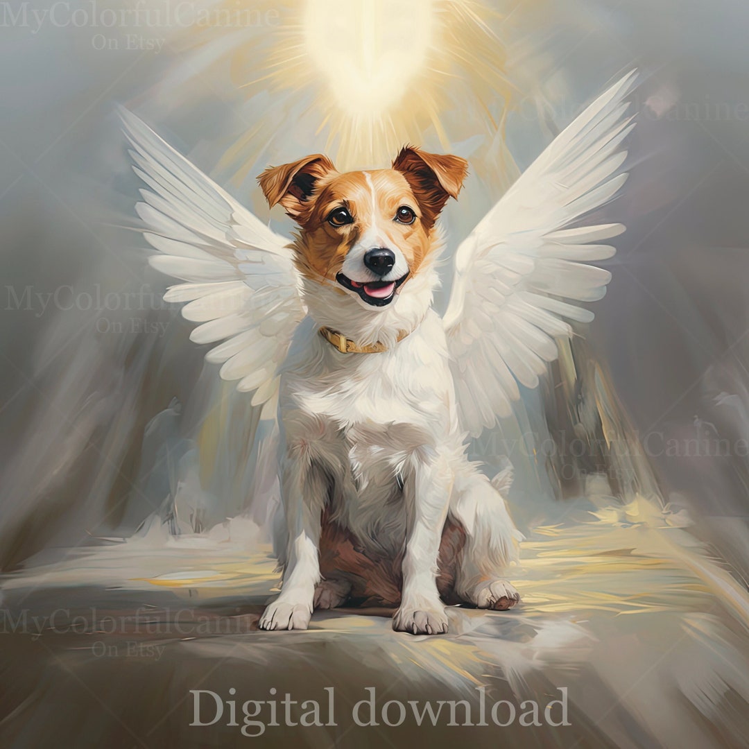 Jack Russell Angel Art - Digital Download High Quality - Large File ...