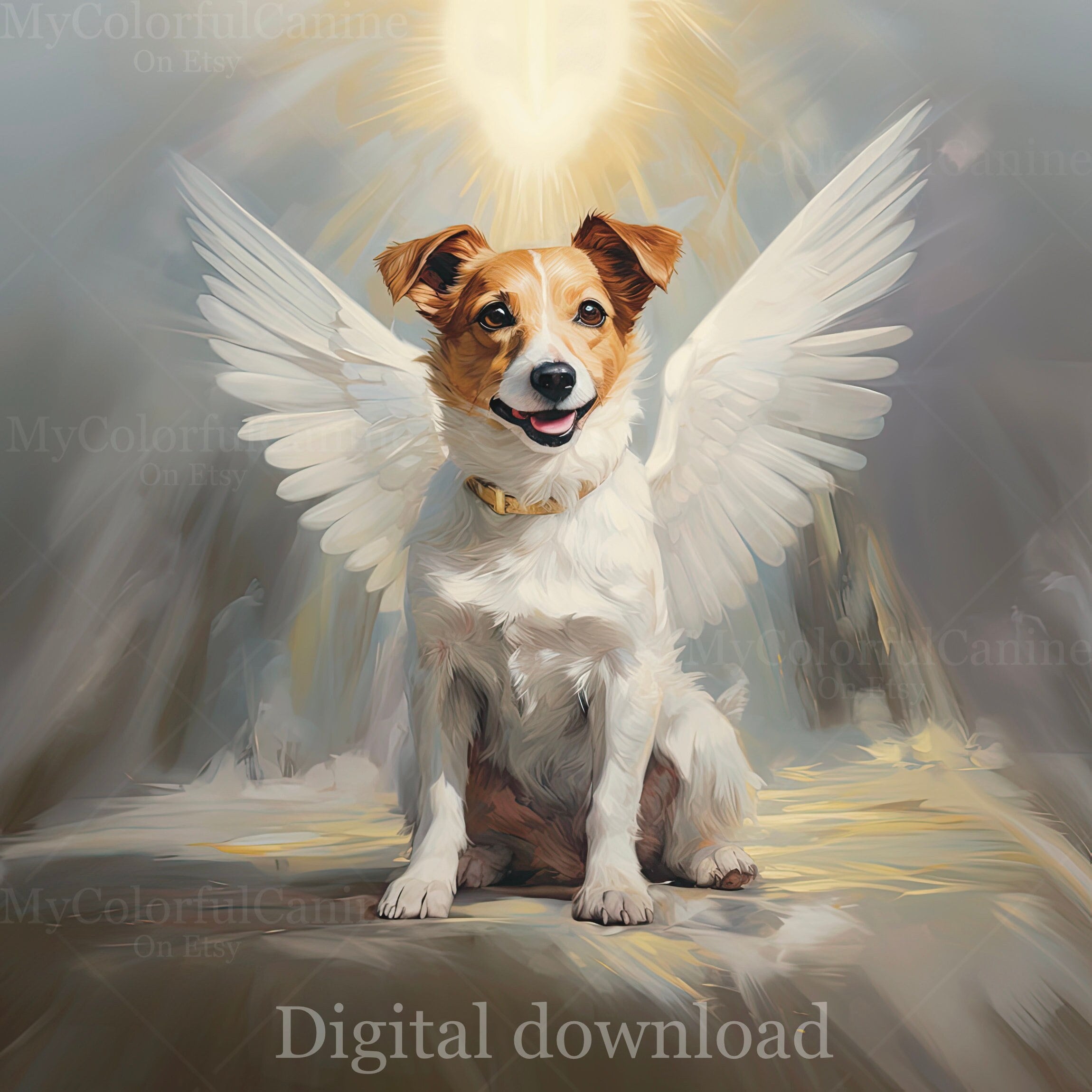Jack Russell Angel Art - Digital Download High Quality - Large File ...
