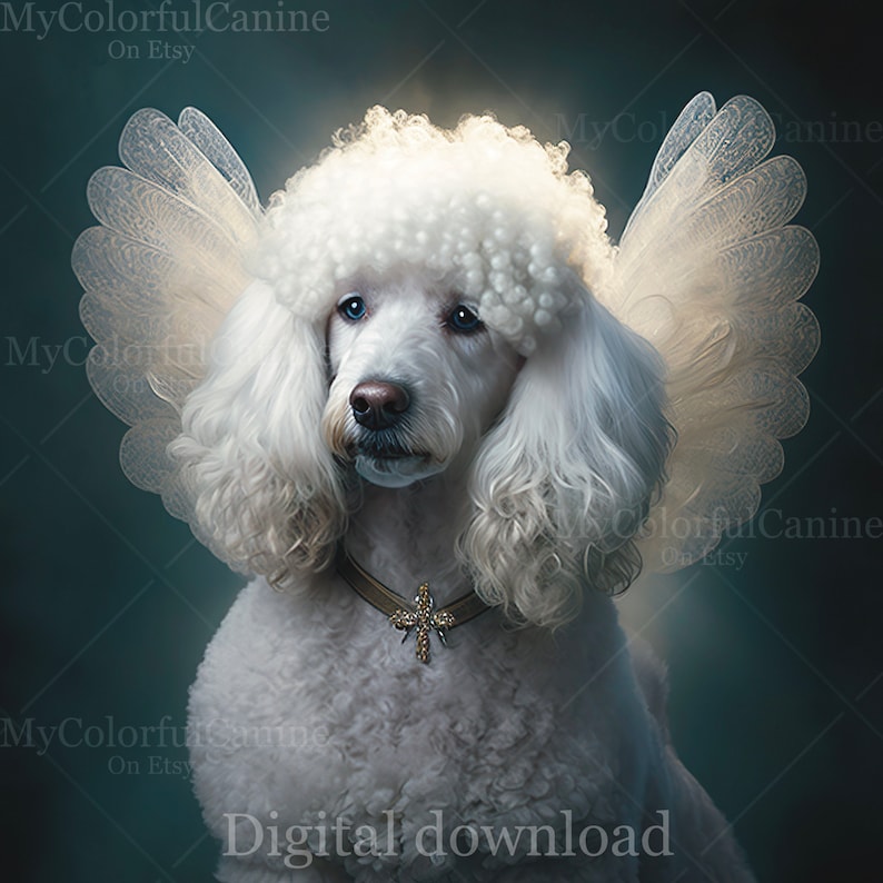 Poodle Angel Art - Digital Download High Quality - Large File Size ...