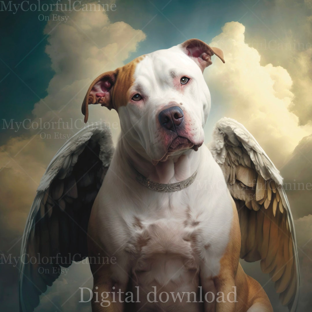 Pit Bull Angel Art Digital Download High Quality Large File Pittie JPG ...