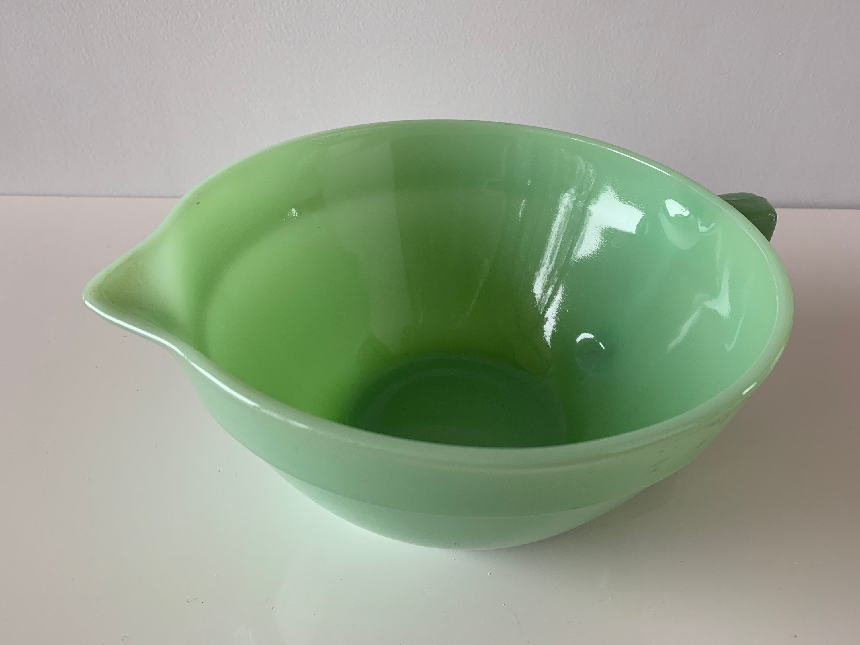 Vintage Fire King Green Jadeite Batter Bowl With Handle and - Etsy