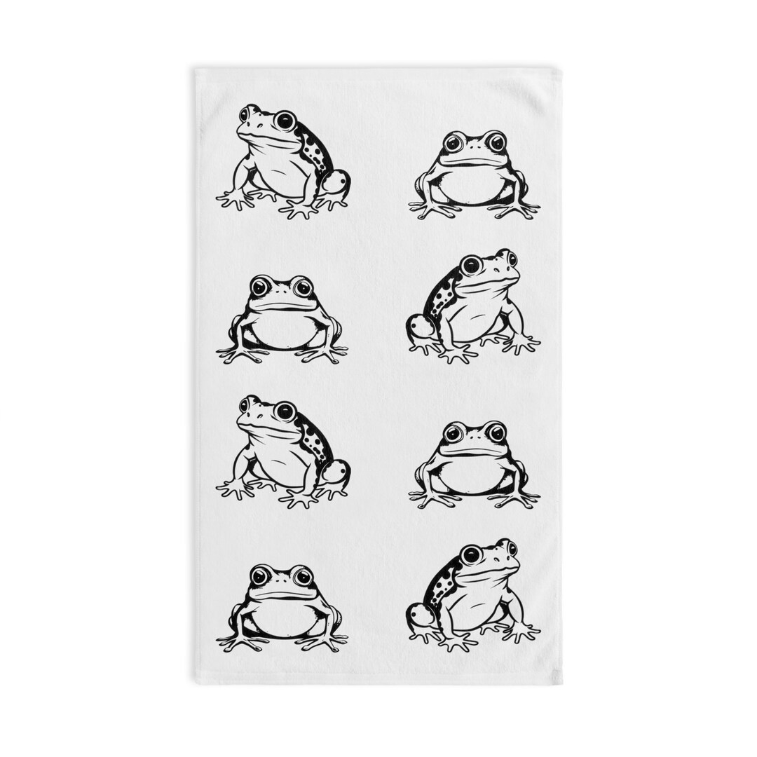 Frog Lover Hand Towel - Minimalist Frog Towel Set Design - Etsy
