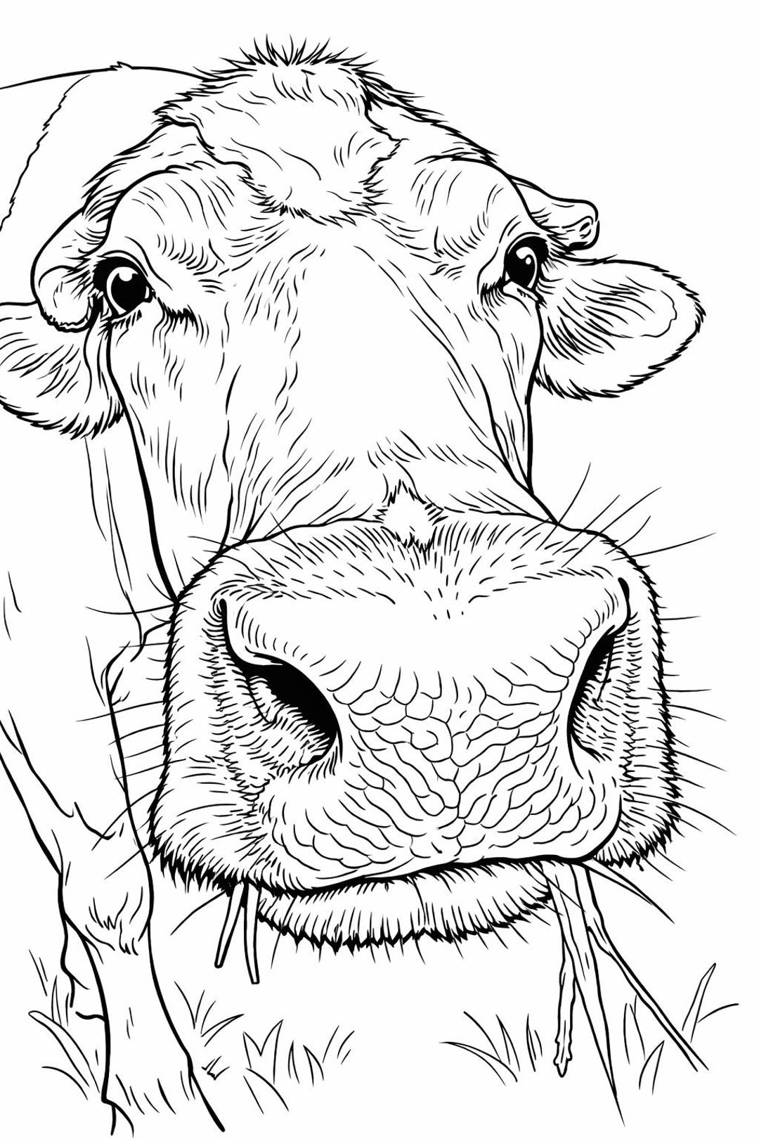 Cow Coloring Page | Farm Animal Printable for Kids (PDF Download - Etsy ...
