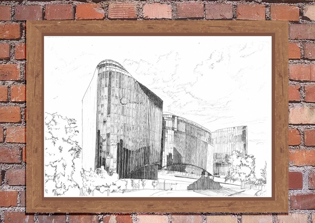 DISCOVERY BUILDING SANDTON Hand Drawing - Etsy