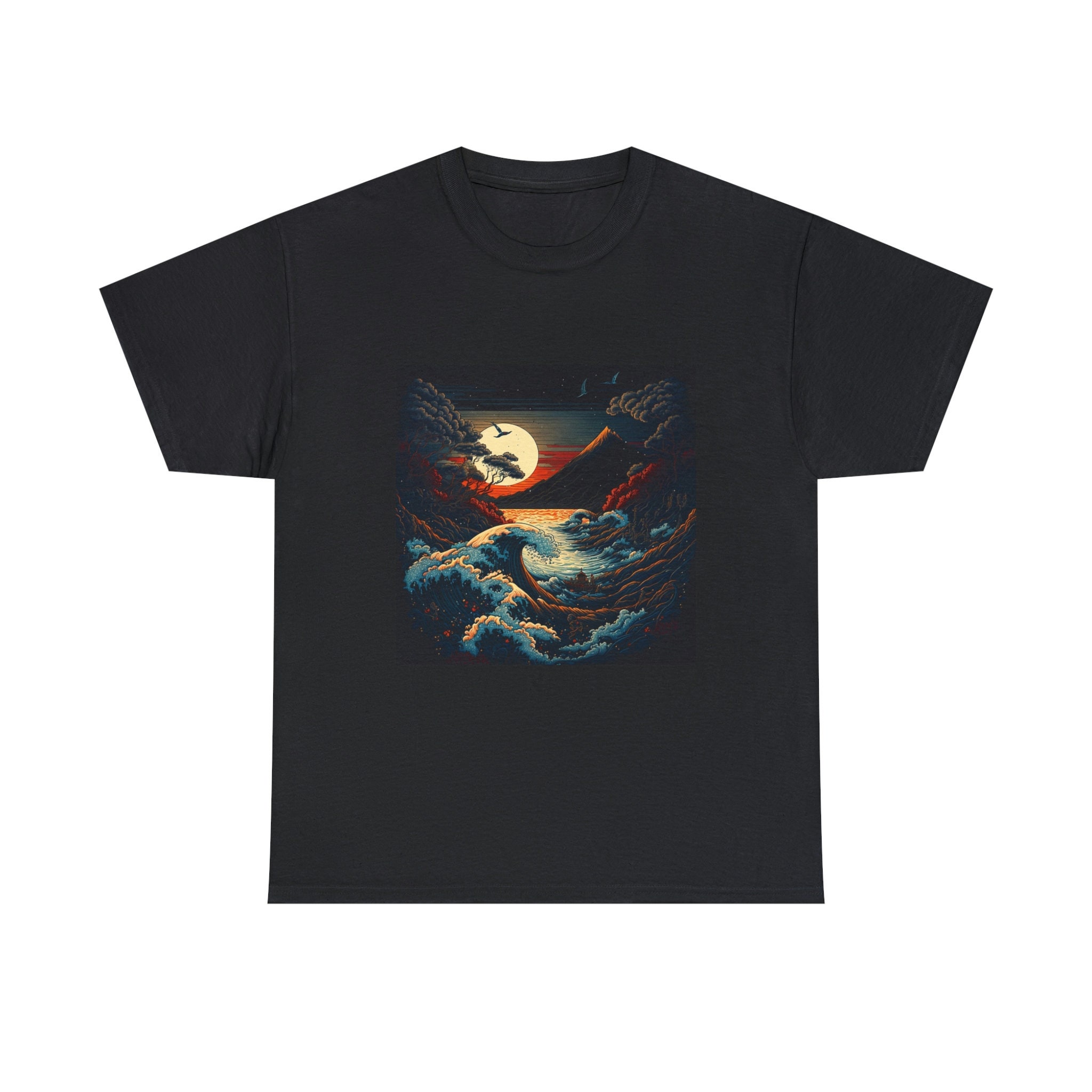 Night Wave T-shirt | Wave Art | the Great Wave off Kanagawa | Hokusai ...