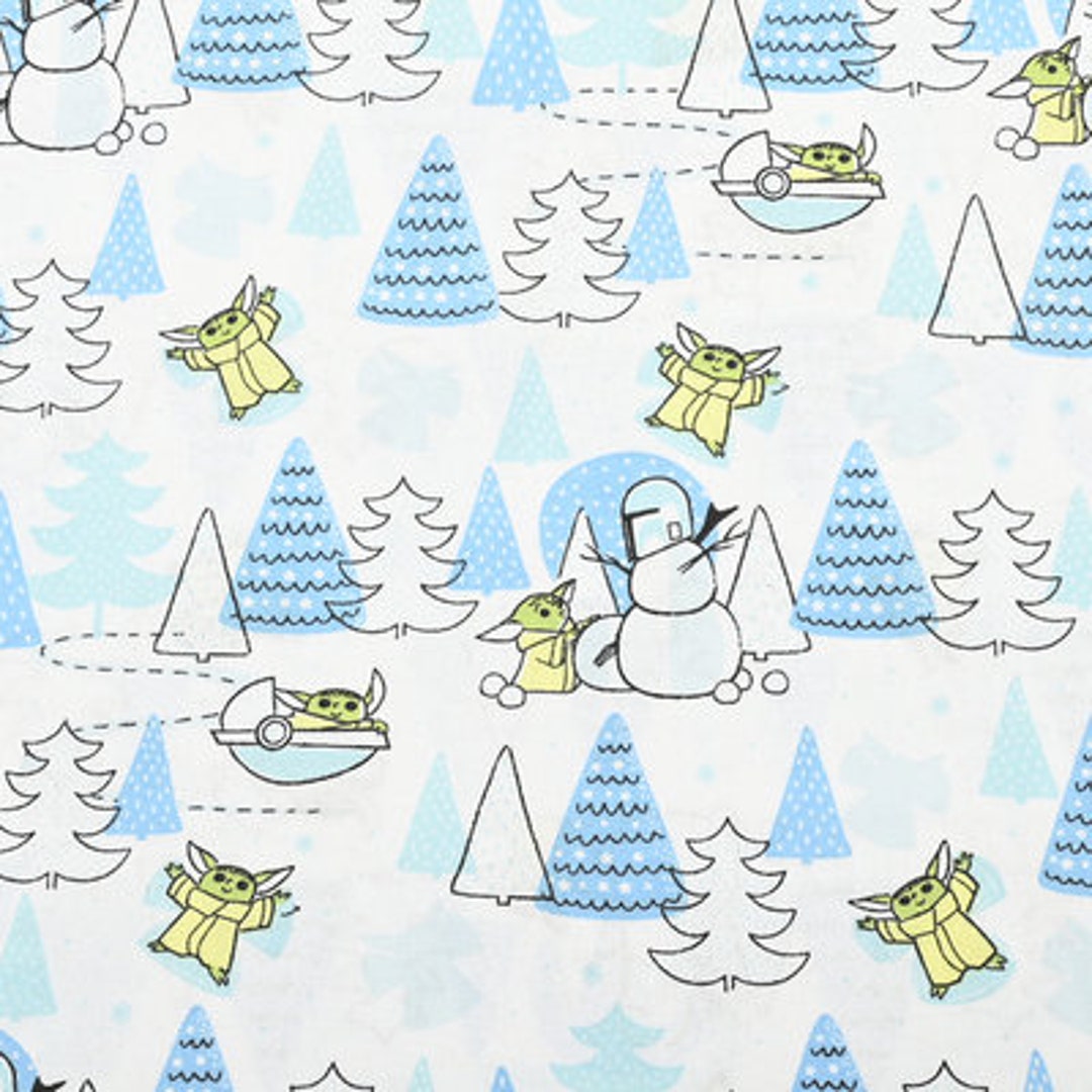 Baby Yoda Fabric Star Wars Mandalorian and Child Fabric Pure Cotton ...