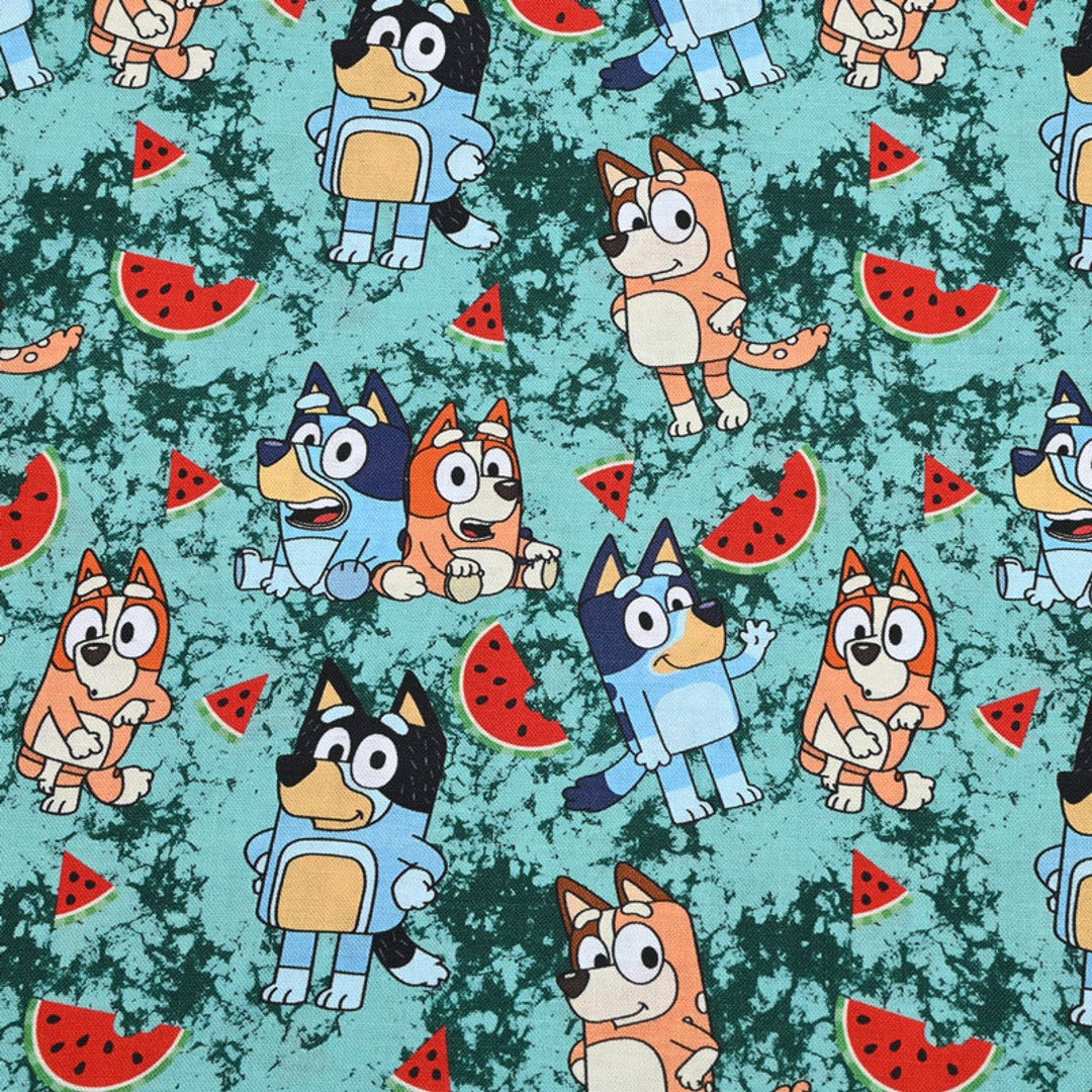 Bluey and Bingo Fabric Blue Dog Fabric 100% Pure Cotton Cartoon Fabric ...