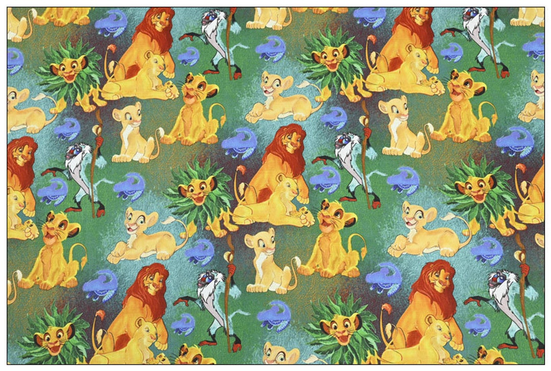 Lion King Fabric Lion Simba Mufasa Fabric Pure Cotton Cartoon Fabric by ...